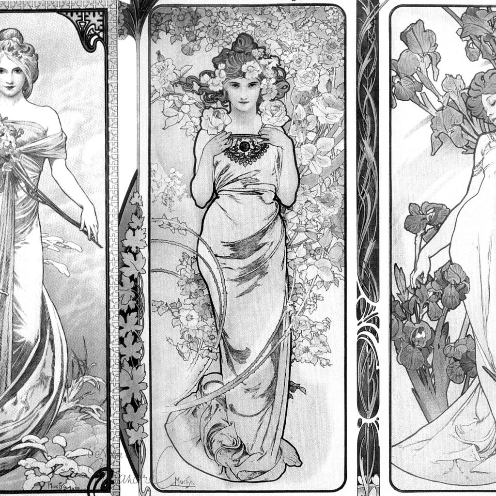 Robe Mucha "Nuit Bronze" - l'Atelier de Méandrël